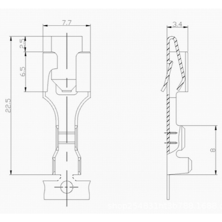 镀锡THB天海DJ621-B6.3D PP0100319 端子汽车接插件连接器 - 鹤壁常联电子科技有限公司